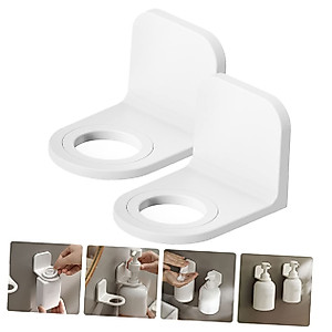 Cabilock 8 Pcs Wall Storage Rack Bathroom Bottle Bracket Bathroom Shower Gel Bottle Stand Bathroom Accessory Bathroom Storage Holder Waterproof Shower-gel Holder Shampoo Bottle Rack