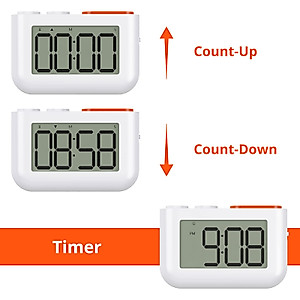 Digital Kitchen Timer, 2 Pack Magnetic Countdown Timer, Big Digits & Adjustable Volume, Timer for Cooking & for Kids , Classroom Timers for Teachers with Large LCD Display