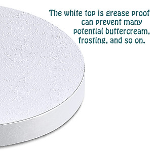 White Cake Drums Round 16 Inch Cake Boards with 1/2-Inch Thick Smooth Edges for Multi Tiered Birthday Wedding Party Cakes Drum Board