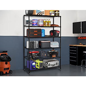 Garage Storage Shelves, 6000 Lbs Capacity NSF Certified Heavy Duty Garage Shelving with Wheels, 6 Tier Adjustable Metal Shelving for Garage Basement, Storage Rack Utility Shelf 48"Lx 18"Wx 78"H