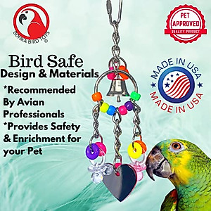Bonka Bird Toys 1763 Heart Charm Bird Toy Parrot cage Toys Cages Cockatiel Parakeet parrotlet