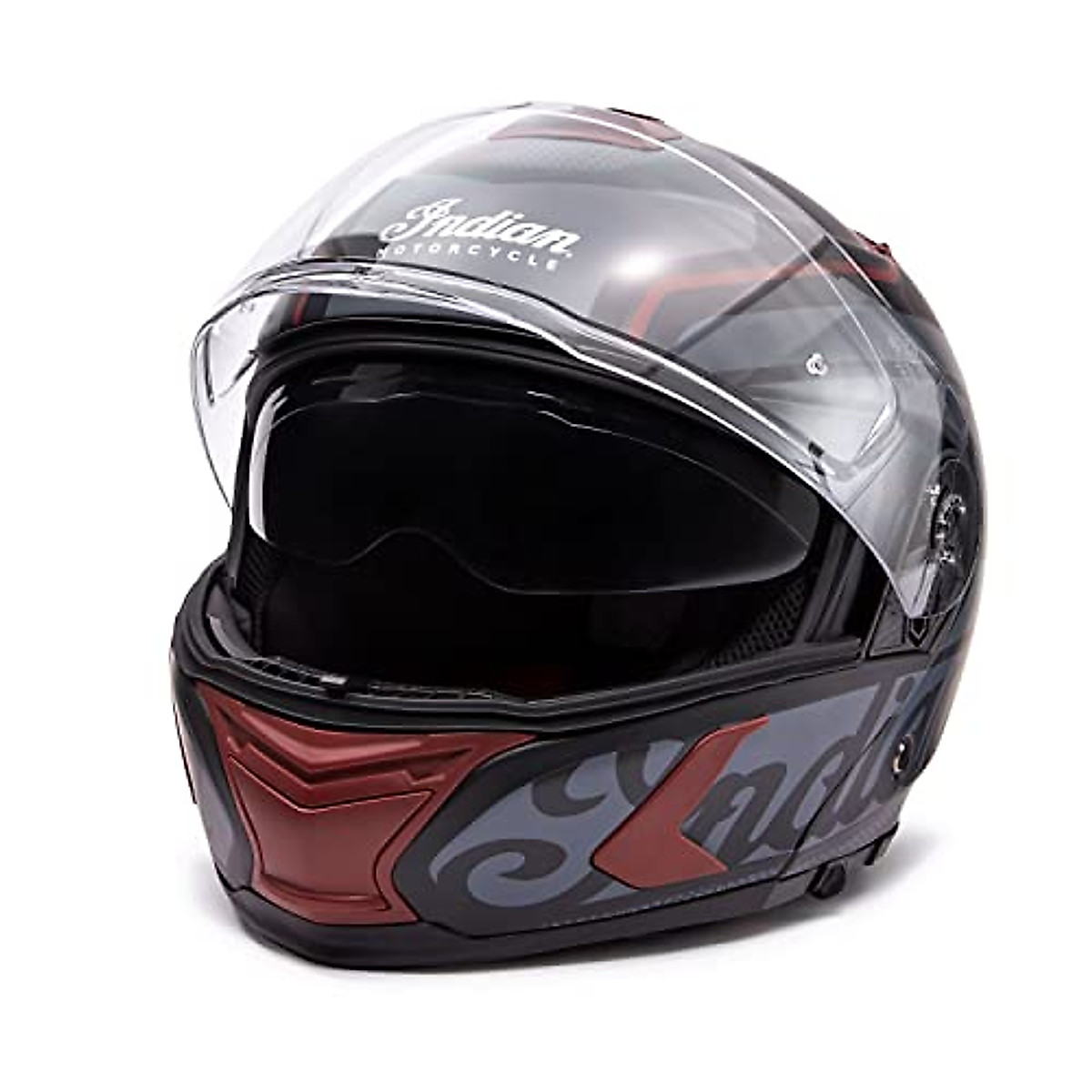 Indian Motorcycle Full Face Modular Helmet With Flip Up Dual Sunvisor for Adults, Matte Black, Bluetooth Compatible, Quick Release Strap, DOT Approved Helmet, for Men and Women