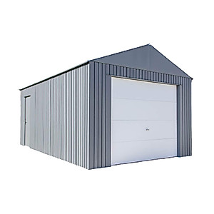 Sojag 12' x 30' Everest Galvalume Steel with Extra Tall Walls Garage Storage Building, Charcoal