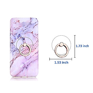 lenoup Transparent Cell Phone Ring Holder Kickstand,Bling Bling Sparkle Diamond Clear Cell Phone Finger Ring Grip Stand(Silver/Rose Gold)