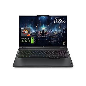 Lenovo Legion Pro 5 Gen 8 Gaming Laptop, 16” WQXGA 165Hz Display, AMD Ryzen 7 7745HX, NVIDIA GeForce RTX 4070, 64GB DDR5 RAM, 2TB SSD + 2TB SSD, Wi-Fi 6, RGB Backlit KB, Windows 11 Home, Onyx Grey