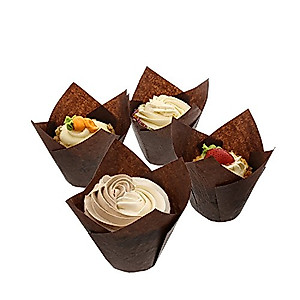 Royal Brown Tulip Style Baking Cups, Large, Sleeve of 200