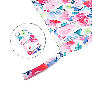 TRENSOM Wet Bag for Swimsuit Waterproof Reusable bags with Two Zippered Pockets Graffiti Watercolor Wet Dry bag Travel Beach Pool Yoga Gym Bag for Pump Wet Clothes 2pcs