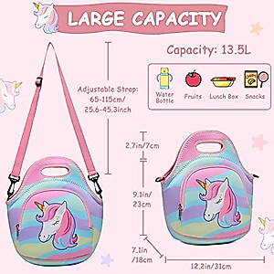 Unicorn Lunch Bag for Girls, Chasechic Insulated Kids Lunch Box Lightweight Neoprene Tote Bag for Teens with Detachable Adjustable Shoulder Strap for Back to School
