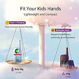 Walkie Talkies for Kids Rechargeable, 48 Hours Working Time 3 Miles Range 22 Channels 2 Way Radio, Birthday Gifts for Boys Girls, Family Games Outdoor Hiking Camping,3-12 Years Old Toys 3 Pack