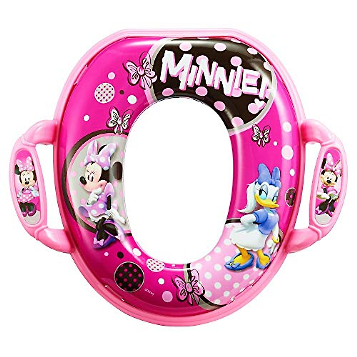 The First Years Disney Minnie Mouse Soft Potty Seat - Cushioned Toddler Toilet Seat Attachment - Toddler Potty Training Toilet Seat with Handles - Ages 18 Months and Up
