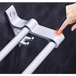 XHALERY Bathroom Kitchen Shower Bath Single Wall-Mounted Aluminum Towel Rack Towel Rack Organizer Hook Heavy and Space-Saving, Length (40 cm, 60 cm) Tower Hanger/40 * 14 * 9Cm