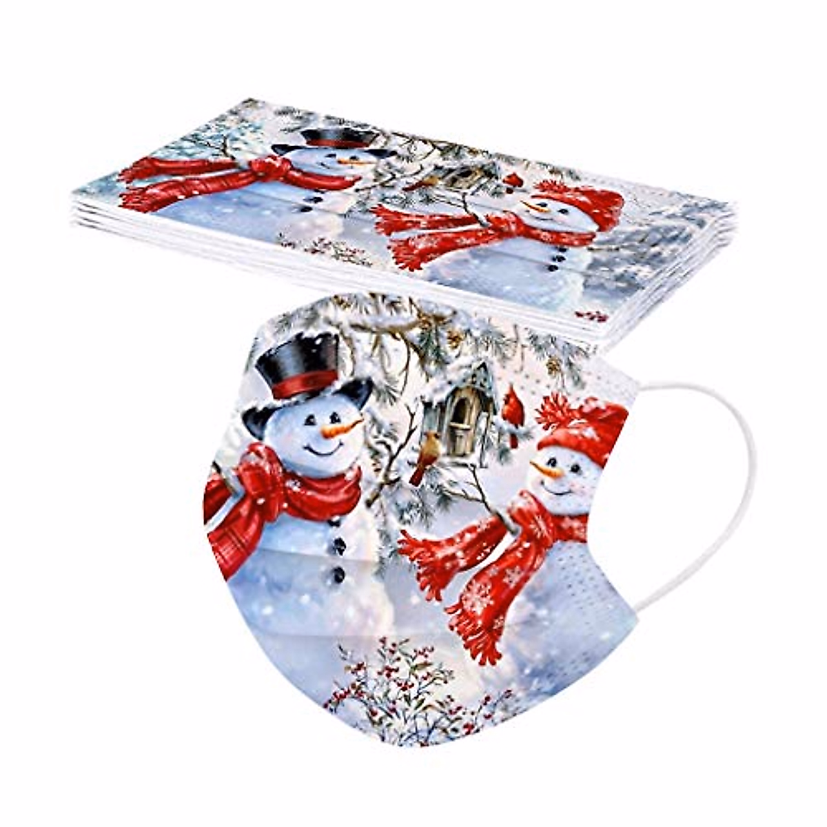 Adults Disposable Face_Mask,Christmas Cloth Covering,No Washable, Lightweight Breathable and Mouth Guards Balaclava