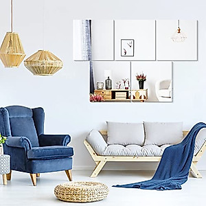 12 Pcs Acrylic Flexible Mirror Sheets, 12 x 12 in Mirror Tiles Self Adhesive Square Cuttable Mirror Wall Stickers Non Glass Acrylic Safety Reflective Mirror for DIY Craft Home Wall Decoration