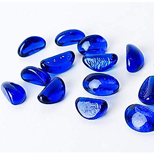 Gorgeous Aquarium Decorated with Aquarium Decorations Glass Beads Aquarium, 1LB Enough Decorative Gravel Rock Gravel Pebbles gem (Dark Blue)