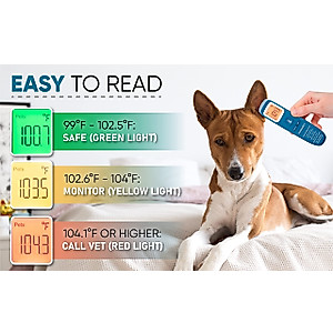 PetMedics Non-Contact Digital Pet Thermometer for Dogs - Infrared Fast and Accurate Canine Temperature Detection - Easy to Read LCD Display
