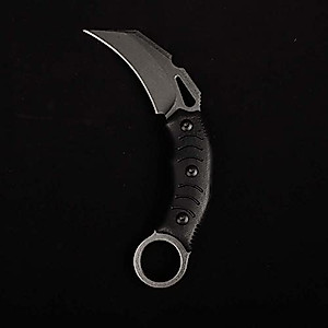 sosoin Precision Grinding Edge, High hardness Stainless Steel Claw Outdoor Tactical knife with sheath (black)