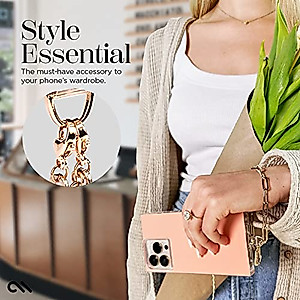 Case-Mate Phone Charm with Gold Metal Chain - Detachable Phone Lanyard, Hands-Free Wrist Strap, Adjustable Phone Strap Grip, Accessory for Women - iPhone 14 Pro Max/ 13 Pro Max/ 12 Pro Max/ 11 - Gold