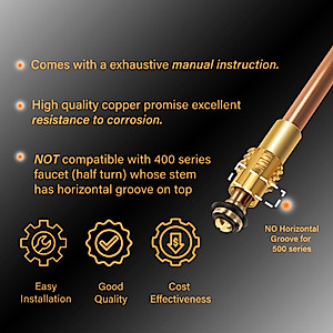 Upgrade Version 123-0093 500 Series Mansfield Style Stem Assembly For 8-Inch Sillcock ASFP Prevent Leakage (Overall length 12")