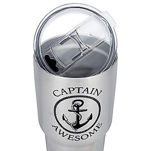 Elanze Designs Captain Awesome 30 Oz Stainless Steel Travel Mug with Lid