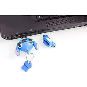 Novelty Stitch Blue Shape Design 64GB USB 2.0 Flash Drive Cute Memory Stick Stitch Keychains Thumb Drive Data Storage Pendrive Cartoon Jump Drive Gift…