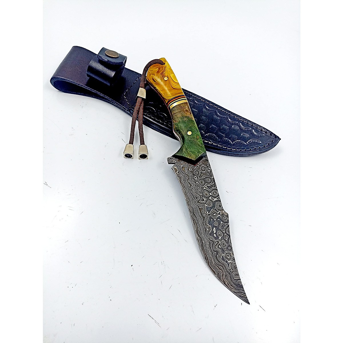 göcen Full Tang Blade Damascus Hunting Knife, Survival Knife, Tactical Fixed Blade, Camping Knife, Knives Men, Bushcraft Knife, Collectors Knife