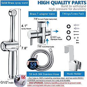 Chrome Handheld Bidet Sprayer for Toilet Hot and Cold, Sontiy Bidet for Toilet Fresh Water Sprayer, Warm and Cold Water for Personal Hygiene