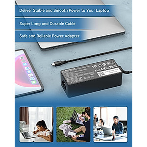 45W USB-C Laptop Charger for Chromebook Hp Dell Acer Asus Lenovo Samsung Laptop USB-C Adapter Power Cable More Device Type C Fast Charging