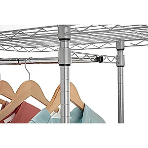 FLOYINM Steel Expandable Closet Organizer Chrome Clothes Hanger Coat Rack Floor Hanger Storage Wardrobe