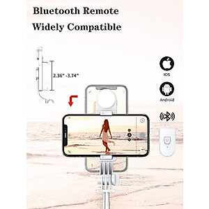 Selfie Stick Tripod with Wireless Remote, 46'' Cellphone Selfie Stick Tripod with LED Fill Light, for iPhone 16/15/14/14 pro/13/13 Pro/12/11/11 Pro/XS Max/XS/XR/X/8/7 and Android Smartphone(Upgrade)