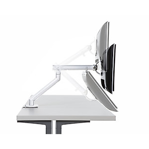 Herman Miller MM_DYN013/010C27 Flow Monitor Arm, Top Mount Clamp (for Top Plate Thickness: 0.5-1.0 inches (12-25 mm), White, Single
