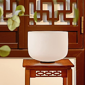 KVKA 10 Inch F 432hz Heart Chakra Crystal Singing Bowl With Heavy Duty Carrying Case for Yoga Sound Bath Musical Healing