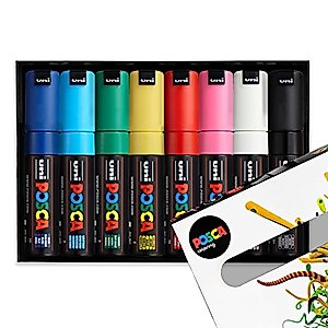 POSCA PC-8K ART MARKER PENS "PACK OF 8" Assorted Colours