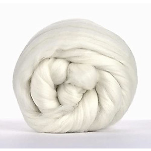 Revolution Fibers Corriedale Wool Roving 1 lb (16 Ounces) for Spinning | Soft Chunky Jumbo Yarn for Arm Knitting Blanket |100% Natural Undyed (Off-White) Wool Yarn Bulk, Felting Core, Carded Stuffing