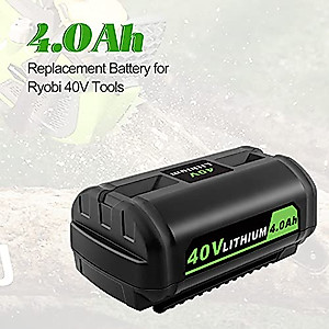 ADVNOVO OP4040 40V 4.0Ah Li-Ion Battery Replacement for Ryobi OP4050A Compatible with Ryobi 40-Volt Battery OP4015 OP4026 OP40201 OP40261 OP4030 OP40301 OP4040 OP40401 OP4050 OP40501 OP40601