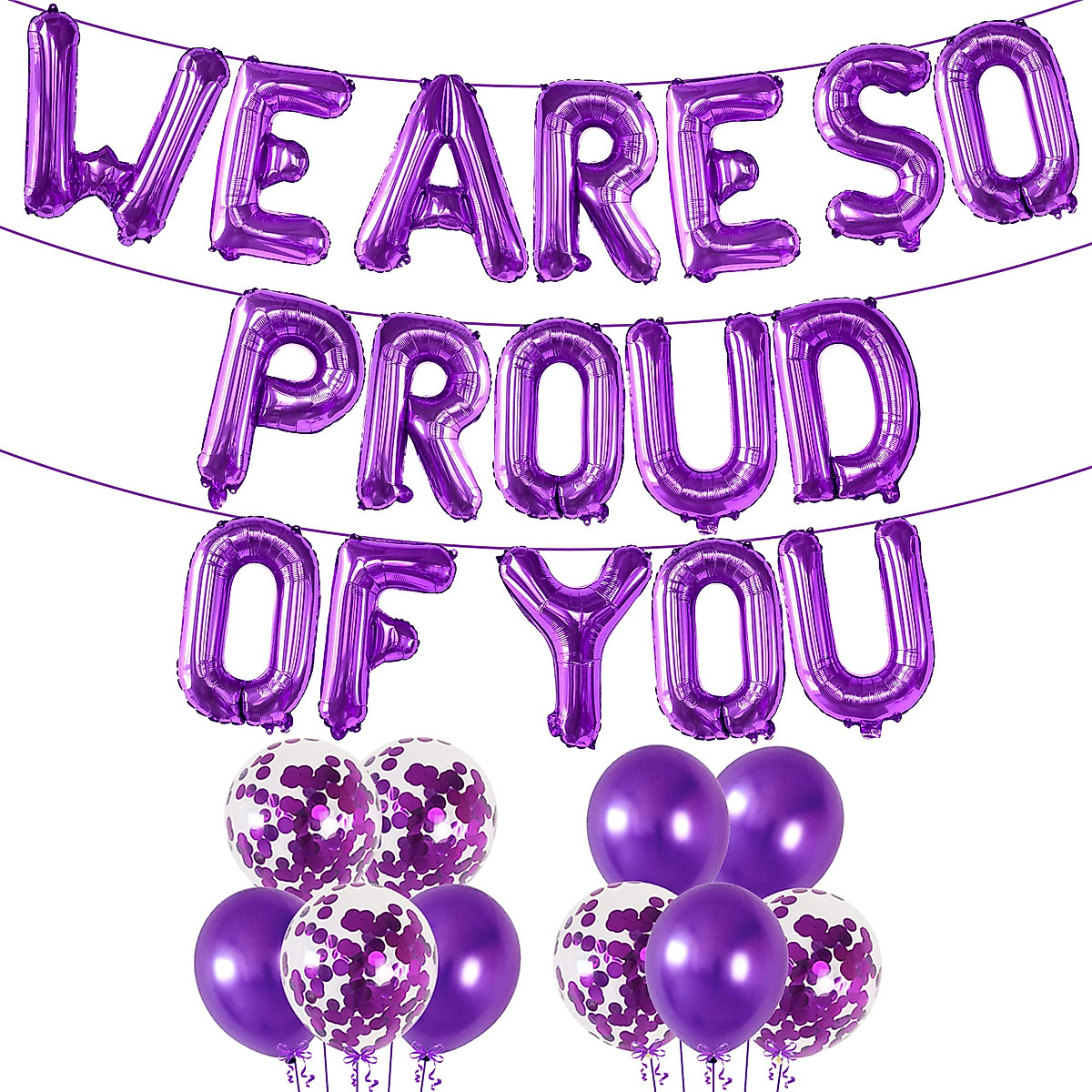 Katchon, We Are So Proud of You Balloons - 16 Inch, Pack of 27 | Congratulations Balloons, Rose Gold Graduation Decorations Class of 2024 | Graduation Foil Balloons, Graduation Balloons Class of 2024