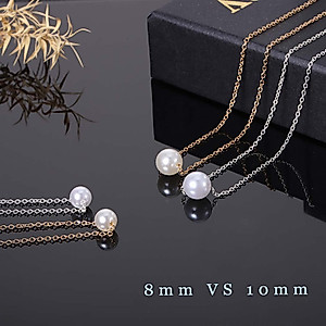 Yalice Tiny Pearl Choker Necklace Chain Short Pendant Necklaces Floating Wedding Bridesmaid Jewelry for Women (Gold)