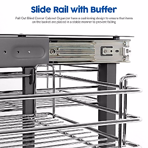 Xverycan Modern Cabinet Corner Organizer, 2-Tier 4-Basket Pull Out, Soft Close, 26.7"L x 18.1"W x 22.4"H