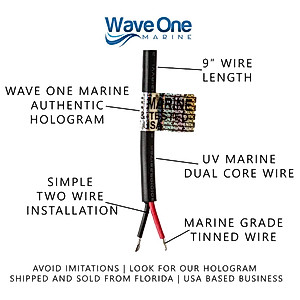 Wave One Marine | Dual Color LED Boat Spreader Light Deck Flood Beam Stainless Hardware & Bracket IP68 Waterproof Multicolor Bright High Lumen Output (White Housing, White & Red)