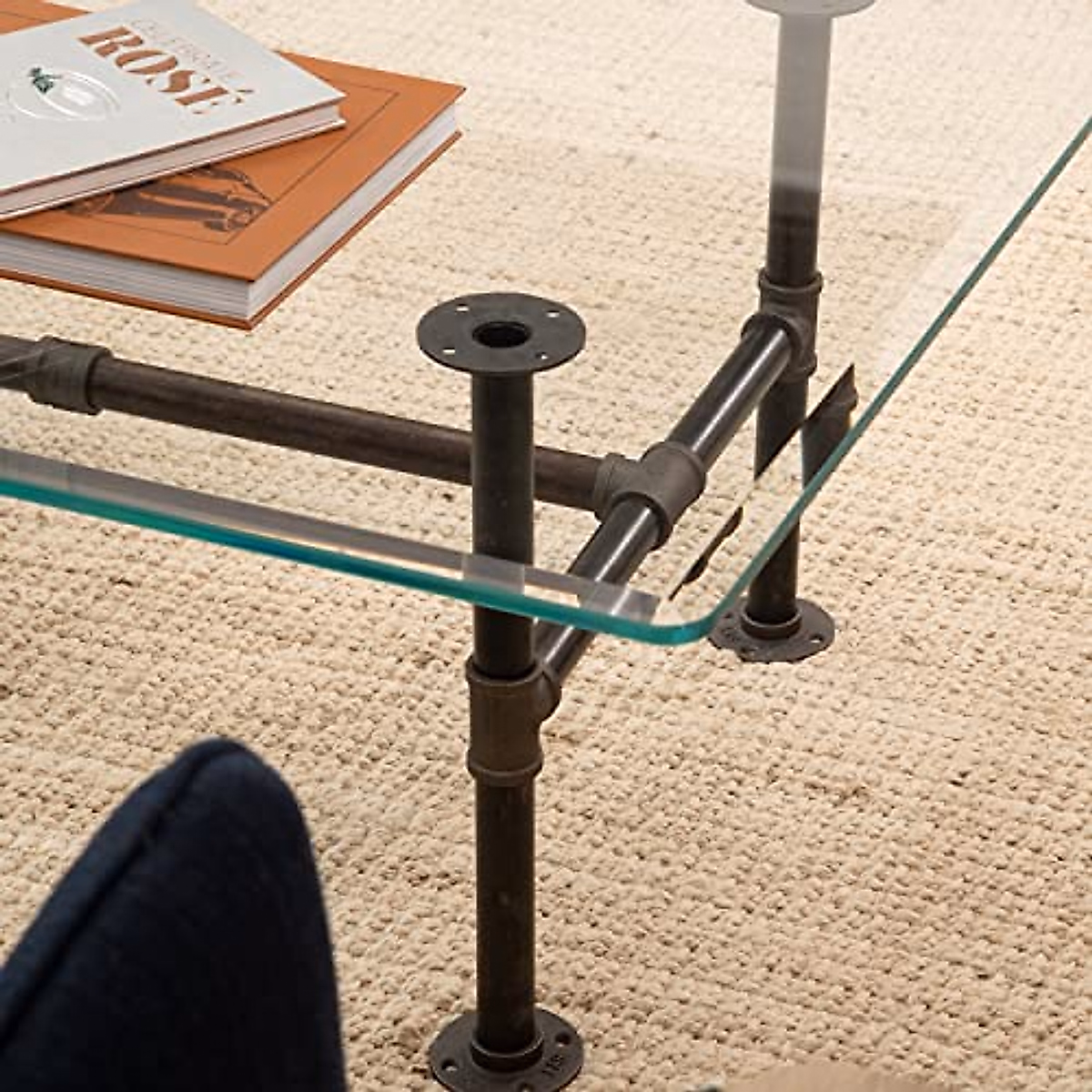 Spancraft 20" x 34" Rectangle Tempered Glass Table Top 3/8" Thick Flat Polish Edge and Touch Corners