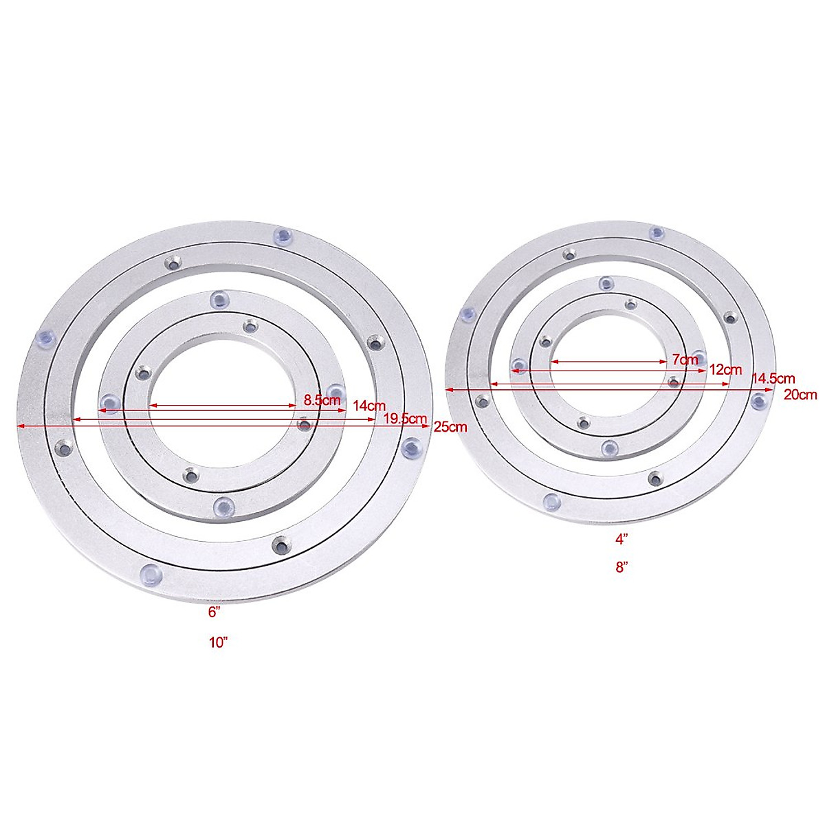 Rotating Bearing Plate, Rotating Heavy Duty Aluminium Alloy Rotating Bearing Plate Turntable Round Dining Table(4 inch*H8.5MM)