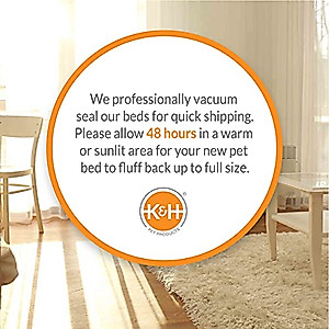 K&H PET PRODUCTS Superior Orthopedic Dog Bed Gray/Paw Large 35 X 46 X 4 Inches