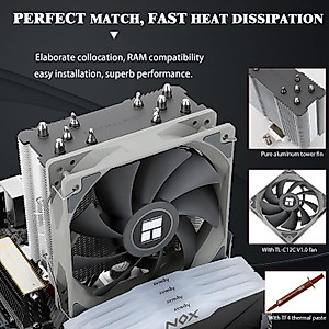 Thermalright Assassin King 120 SE CPU Air Cooler, 5 Heatpipes, TL-C12C PWM Fan, for AMD AM4/Intel LGA1700/1150/1151/1200/AM5