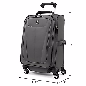 Travelpro Maxlite 5 Softside Expandable Carry on Luggage with 4 Spinner Wheels, Lightweight Suitcase, Men and Women, Shadow Grey, Carry On 21-Inch