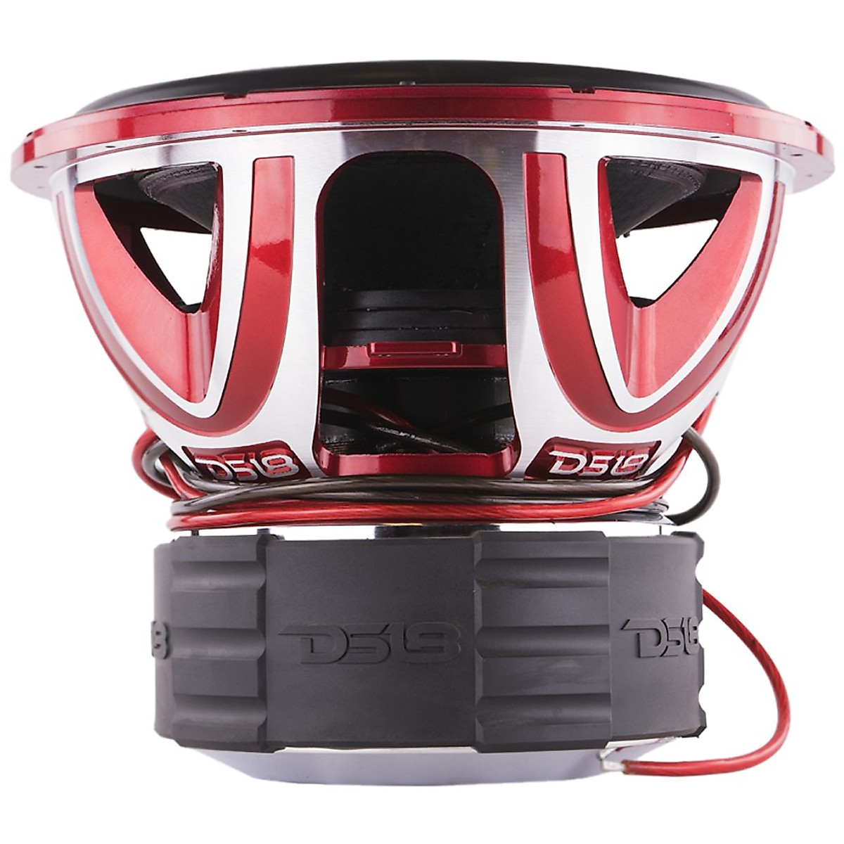 DS18 HOOLIGAN X15.1D Subwoofer in Red with Kevlar Enforced Paper Cone and Upgraded Spider - 6,000W Max, 4,000W RMS, Dual 1 Ohms - Powerful Car Audio Bass Speaker (1 Speaker)