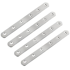 VILLCASE 4pcs Stainless Steel Connection Heavy Duty Shelving Flat Mending Plate Stainless Steel Corner Shelf Support Heavy Duty Shelf Brackets Heavy-duty Bracket Metal Corner Bracket