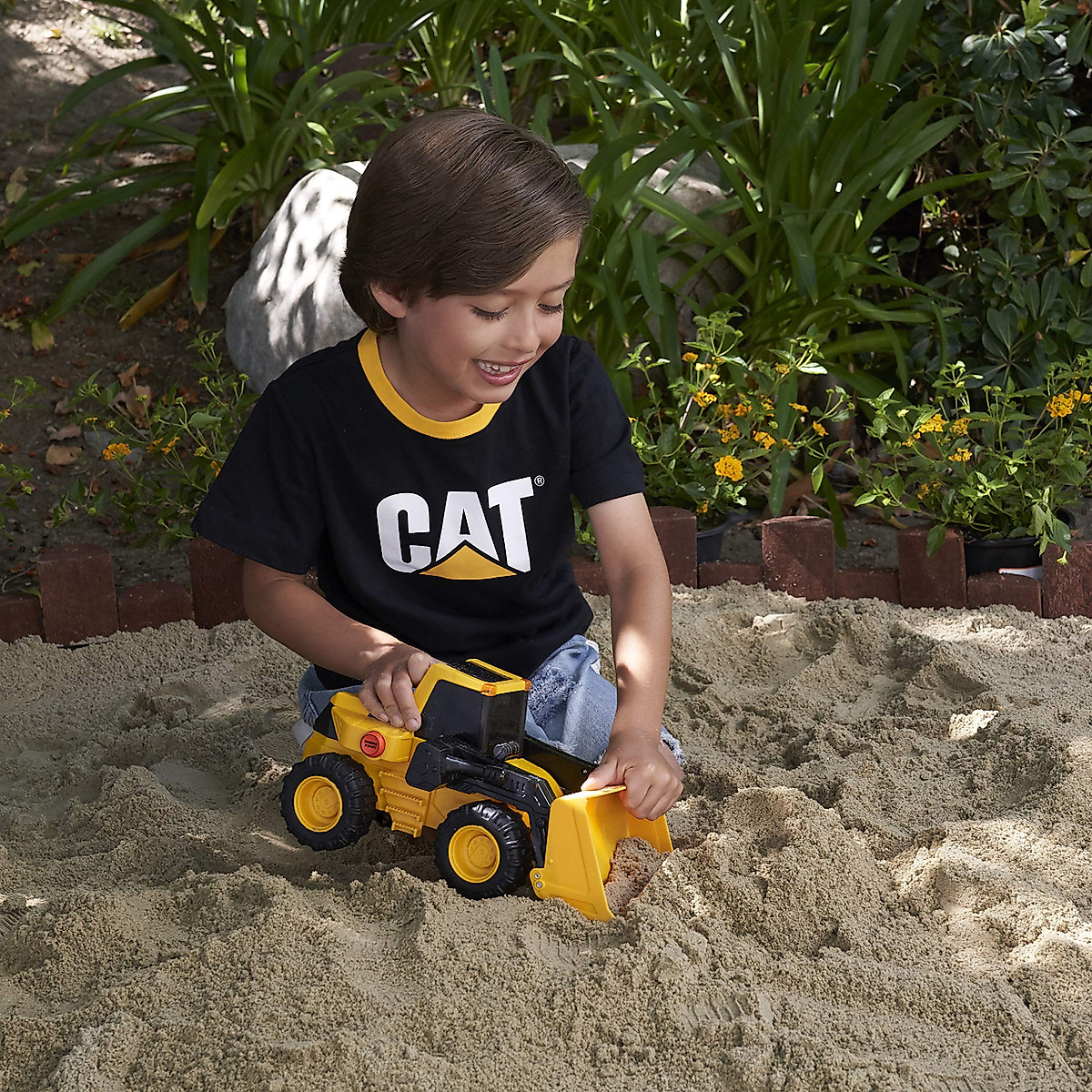 CAT Construction Toys, Construction 11.5" Power Haulers Wheel Loader, Realistic Lights & Sounds, Motion Drive Technology, Working Features, and Interactive Play for Ages 3+