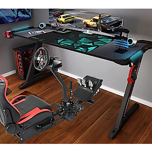 Anman G920 Racing Simulator Cockpit With Gaming Seat Fit for Logitech G25 G27 G920 G29, Thrustmaster Tx 458, T500 RS,PC, PS4 Adjustable Racing Simulator Mount Wheel Shifter Pedals NOT Included