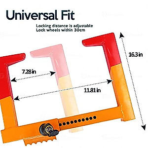 Zone Tech 2-Pack Security Wheel Chock Lock- Trailer Clamp Boot Tire Claw - Premium Quality Heavy Duty Stabilizer Anti- Theft -Protective for Parking Car, Trailer, Truck and SUV