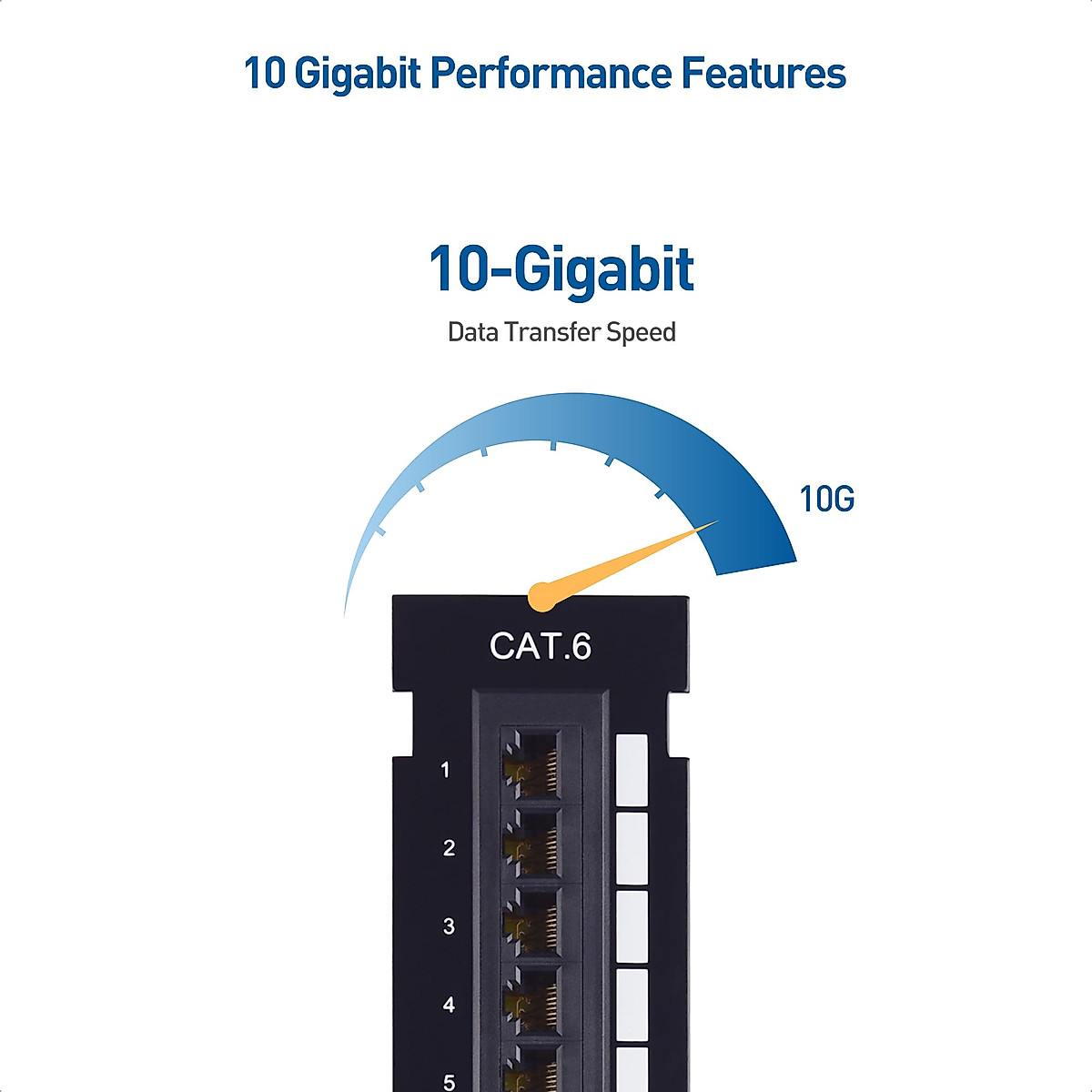 Cable Matters UL Listed 12-Port Cat6, Cat 6 Vertical Mini Patch Panel with 89D Bracket & 110 Punch Down Tool with 110 Blade