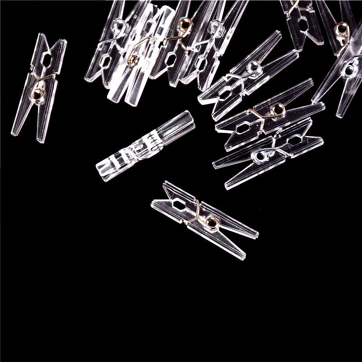 20Pcs Clear Plastic Clothes Pins,Clothes Line String Clips, Mini Clothes Pins, Photo Paper Peg Pins Craft Clips Laundry Storage and Organization Storage and Organization(2.5cm